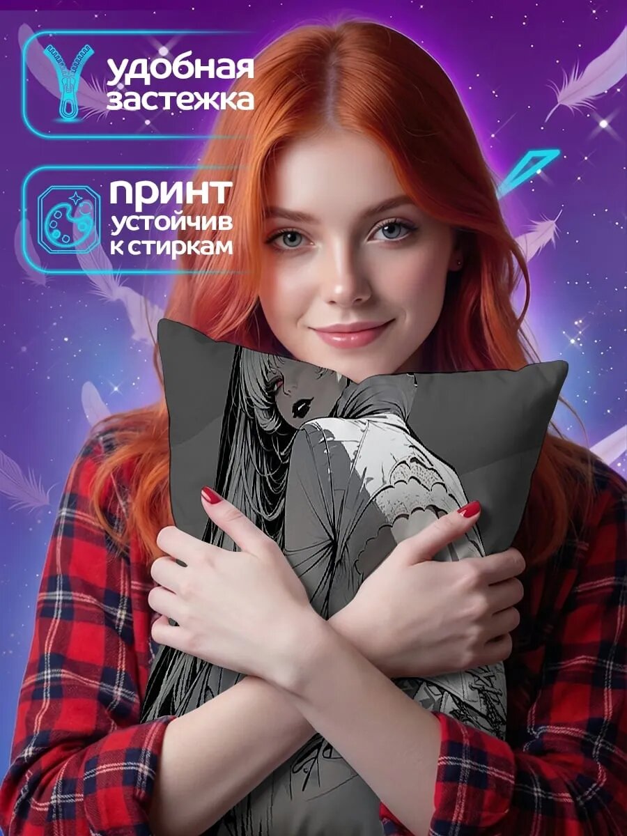 Подушка дакимакура Девушка в белом — фото 1