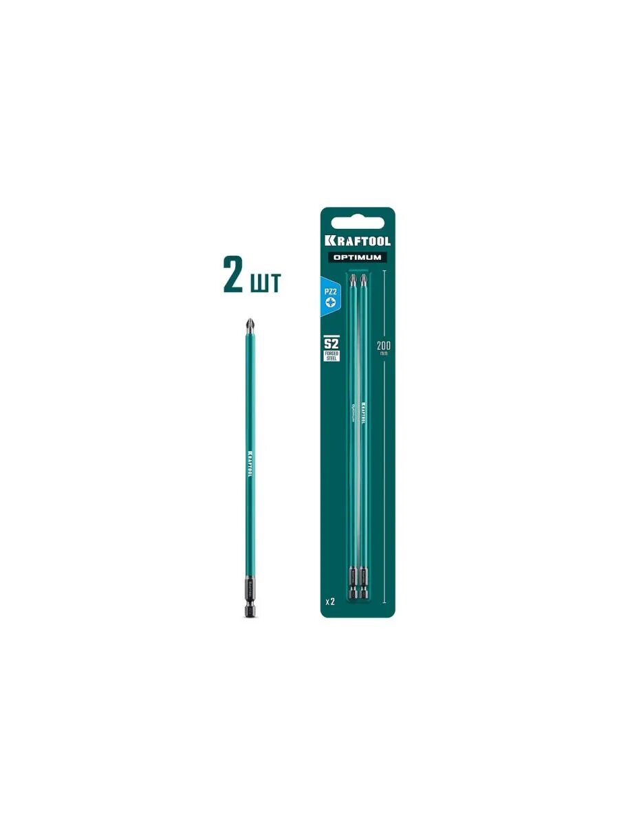 Бита Optimum PZ 2 200 мм 2 шт 26124-2-200-2
