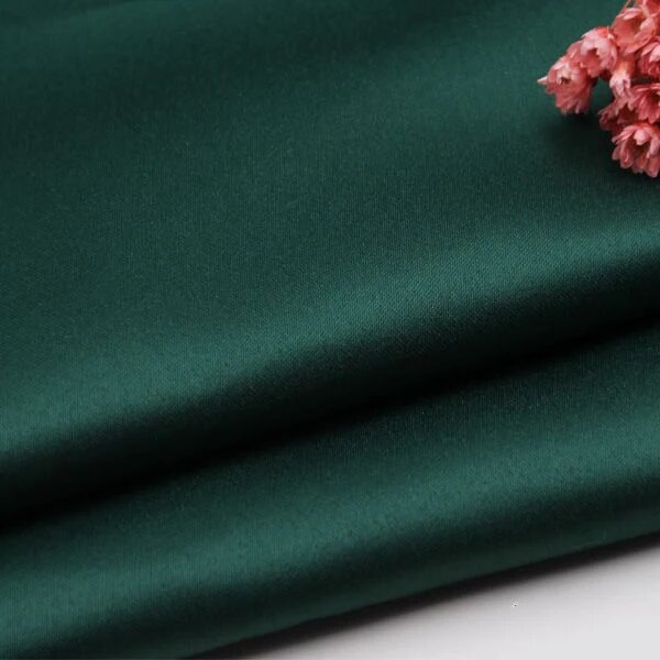 Атласная ткань Микадо 100% полиэстер Изумрудный, 50cmX150cm, Dark green