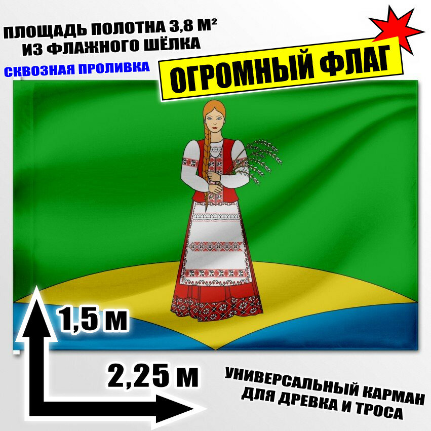 Флаг огромный Анастасиевского сельского поселения 225x150 см