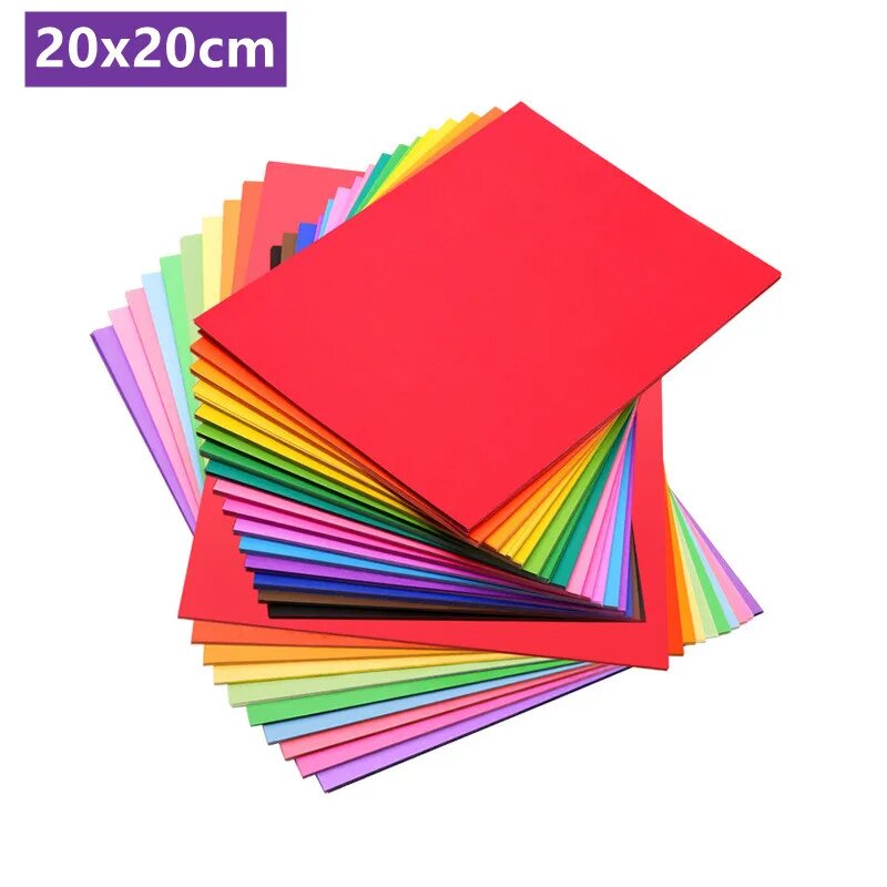 Разноцветная бумага для оригами 100 листов А4 20x20cm-100pcs