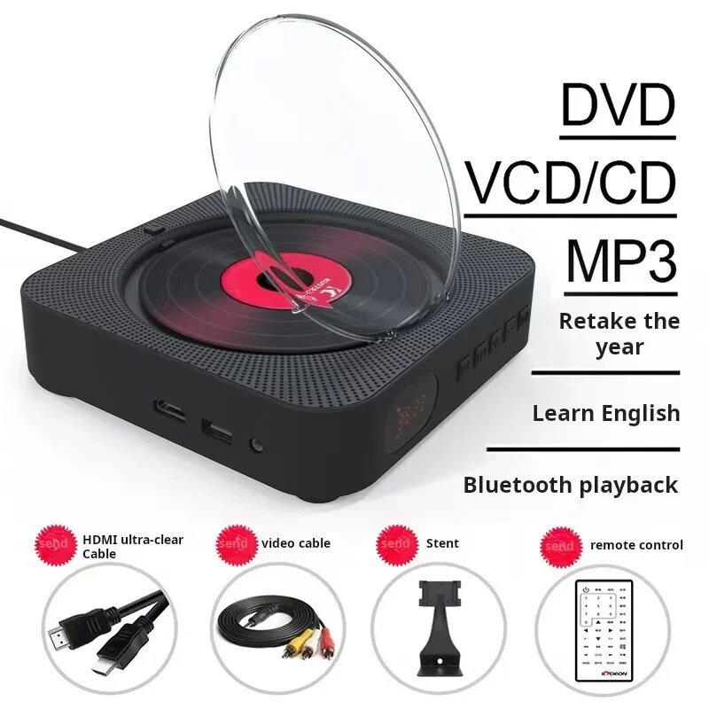 Портативный музыкальный плеер WXLCR KC-606 Красный, KC-606 black