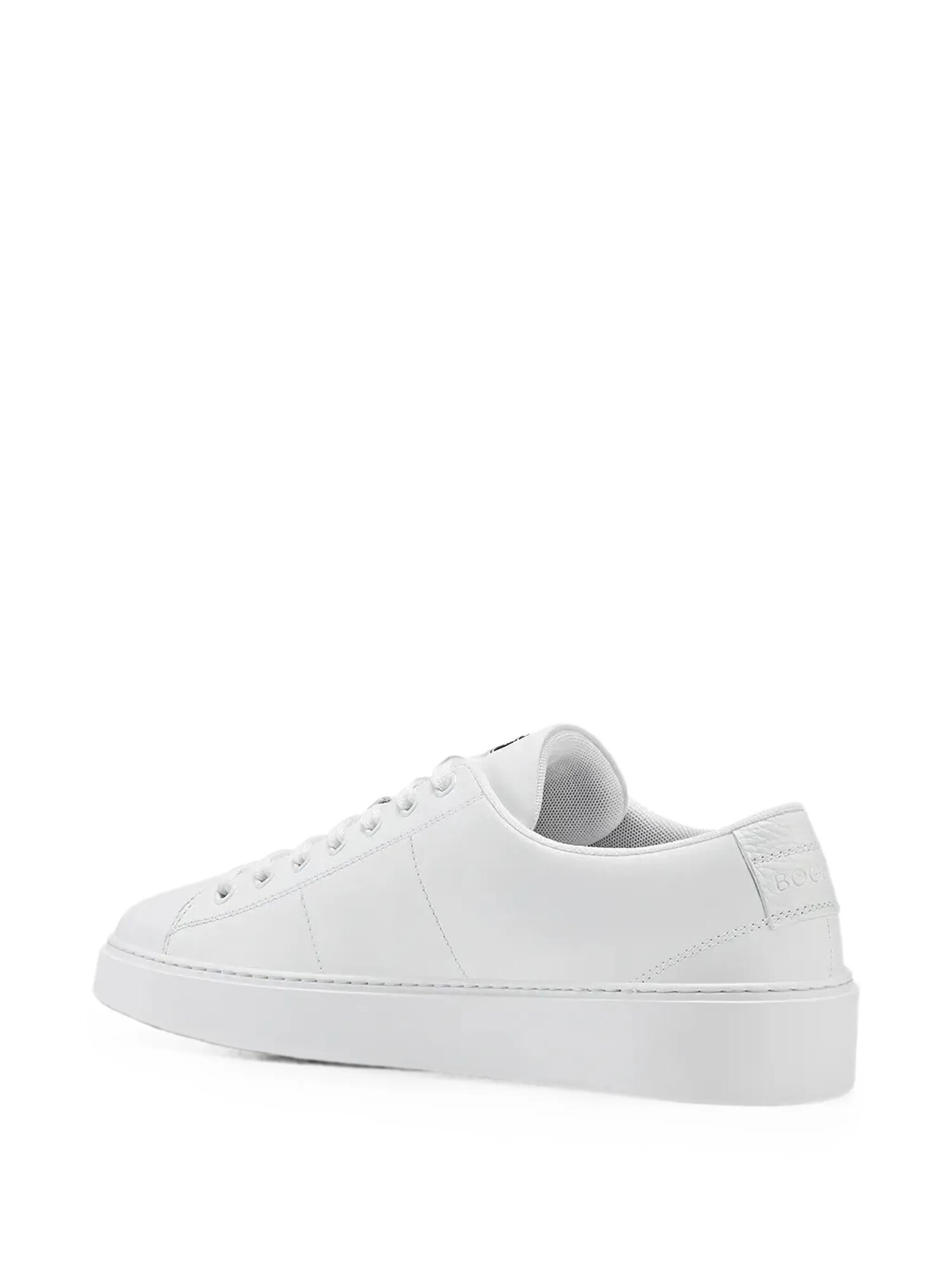 Кроссовки Bogner Logo-debossed leather sneakers, размер 41, бежевый/белый — фото 1