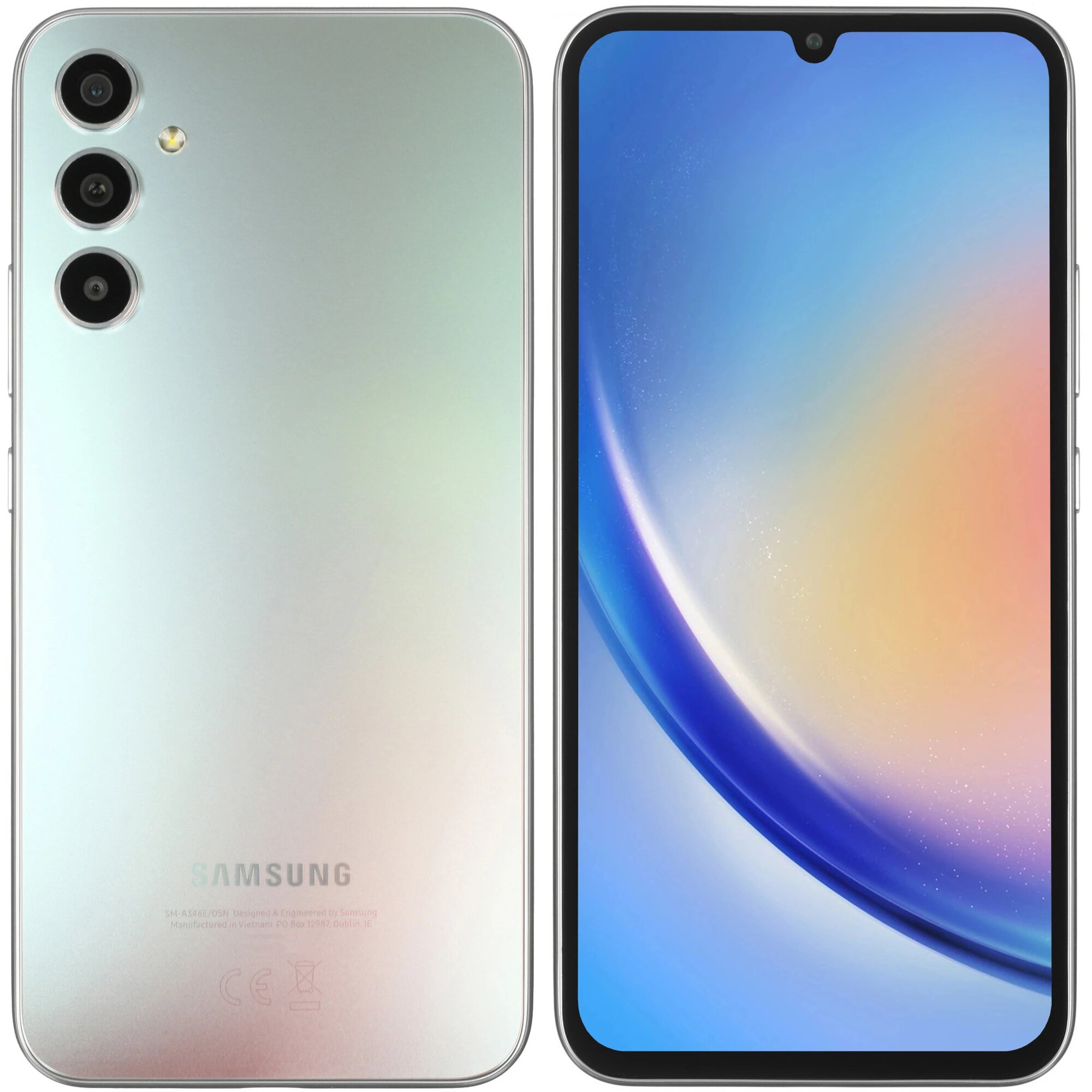 Смартфон Samsung Galaxy A34 5G 8/128 ГБ, Dual nano SIM, серебряный