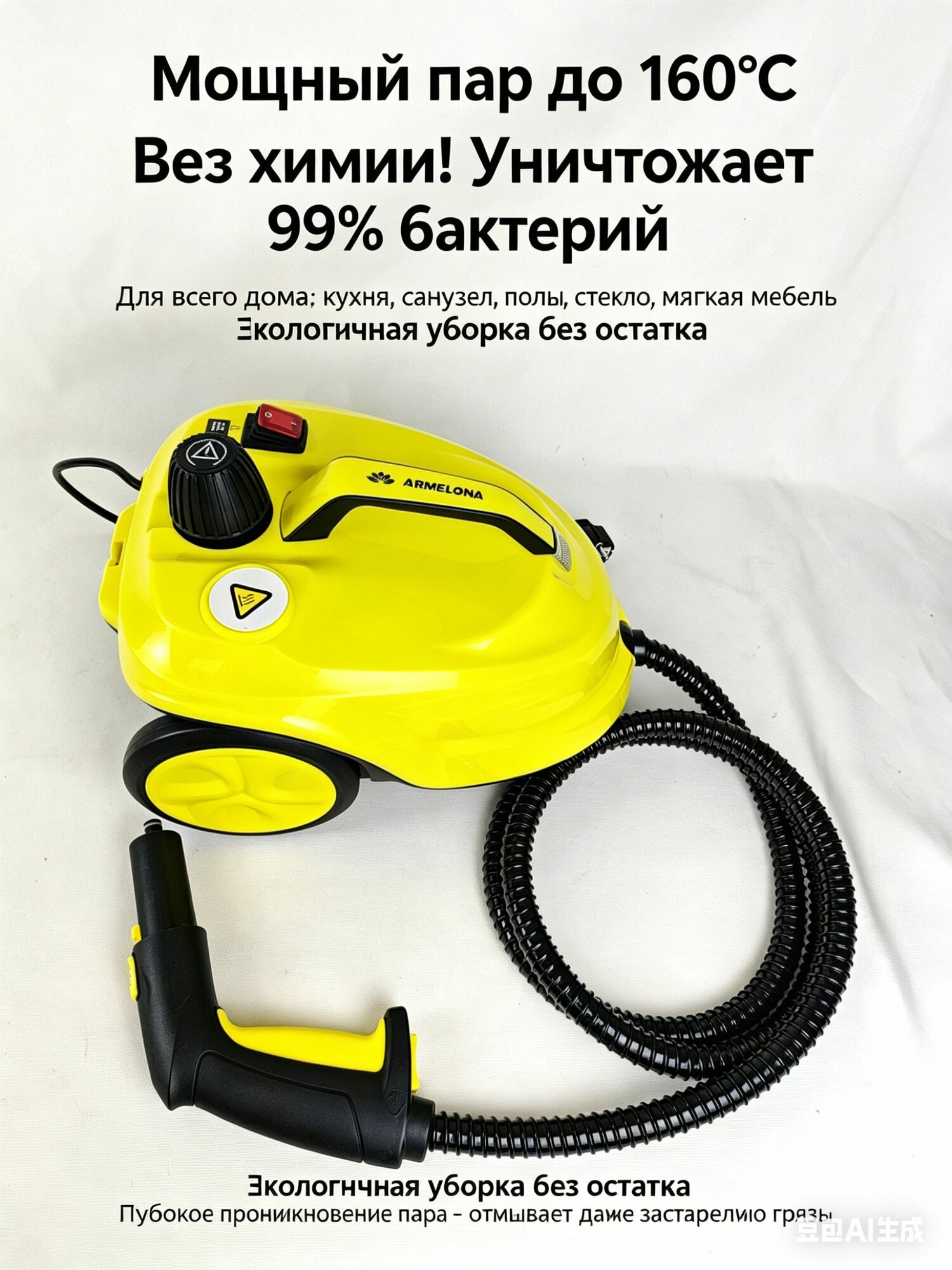 Парогенератор ARMELONA Armelona AR-51, подача пара 35г/мин, 3200Вт, желтый