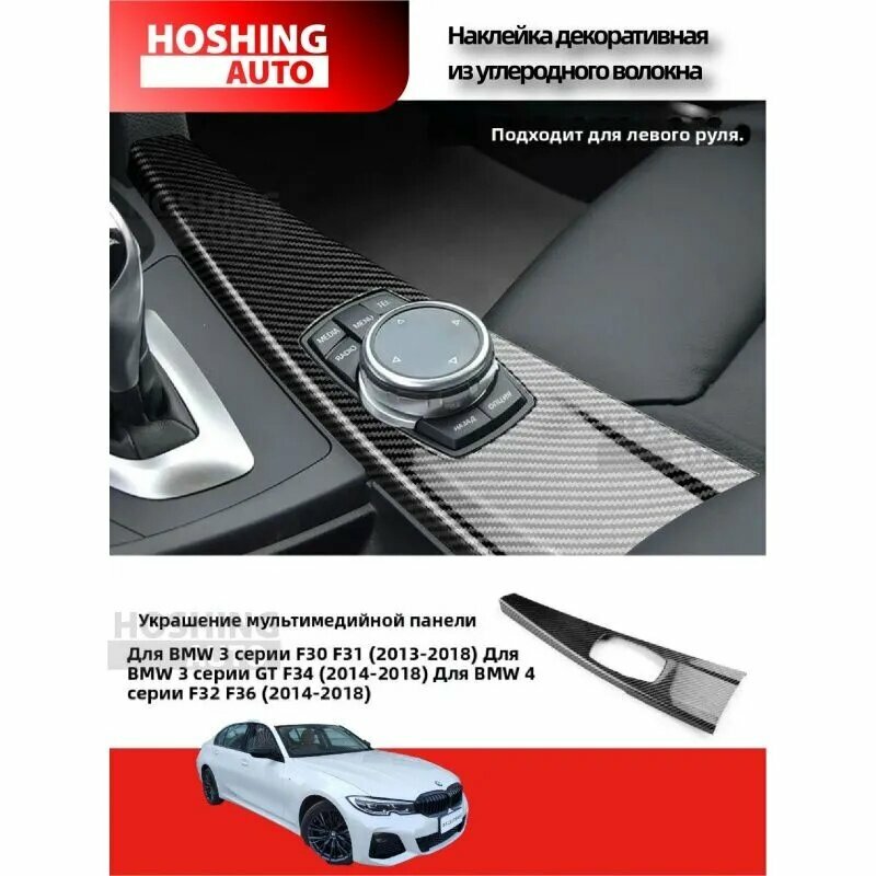 ABS Карбоновая текстура для BMW 3 4 серии 3GT F34 F30 F31 F32 F33 F36 2014-2018 320i Мультимедийная панель Центральный рычаг переключения передач.