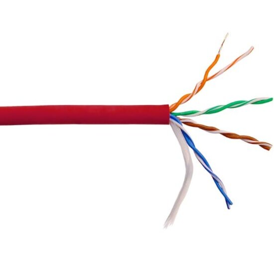 Кабель Lanmaster LAN-5EUTP-HFLT-RD, 4 пары, Кат. 5e, нг(А)-HFLTx, красный, 305м