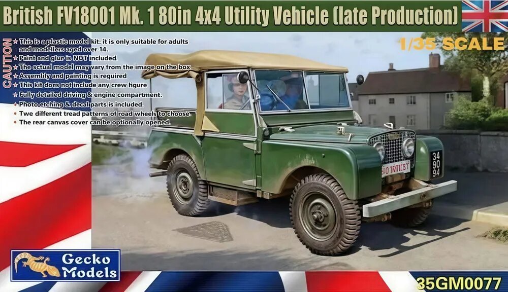 Gecko 35GM0077 1/35 Британская модель коммунального транспортного средства FV18001 Mk. 1 80in 4x4
