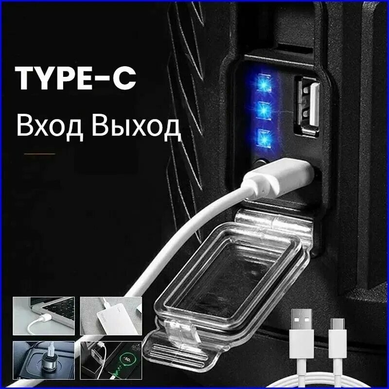 Прожектор портативный Pocketman W5161 с функцией зарядного устройства и сигнальными режимами, солнечная и Type-C зарядка — фото 1