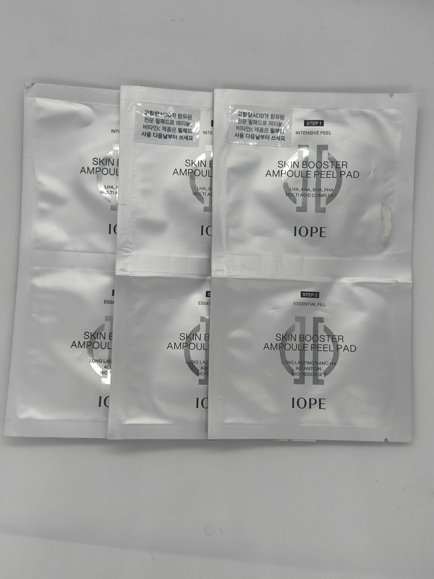 Iope 2-Шаговый ампульный пилинг пэд 3 штуки IOPE Skin Booster