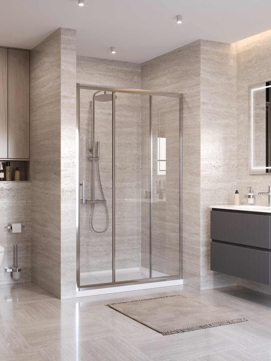 Душевая дверь BelBagno UNO-195-BF-3-110-C-Cr, цвет профиля Хром