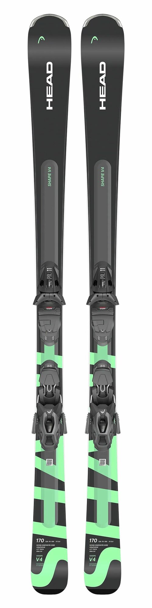 Горные лыжи с креплением HEAD Shape V4 AMT-PR+TYROLIA PRW 11 GW solid black 170 см