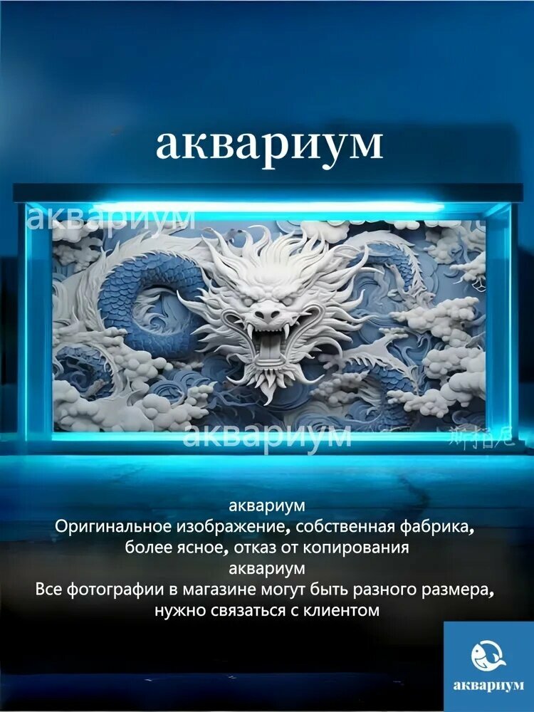 Фон для аквариума Декорации Облегчение дракона,80x50см