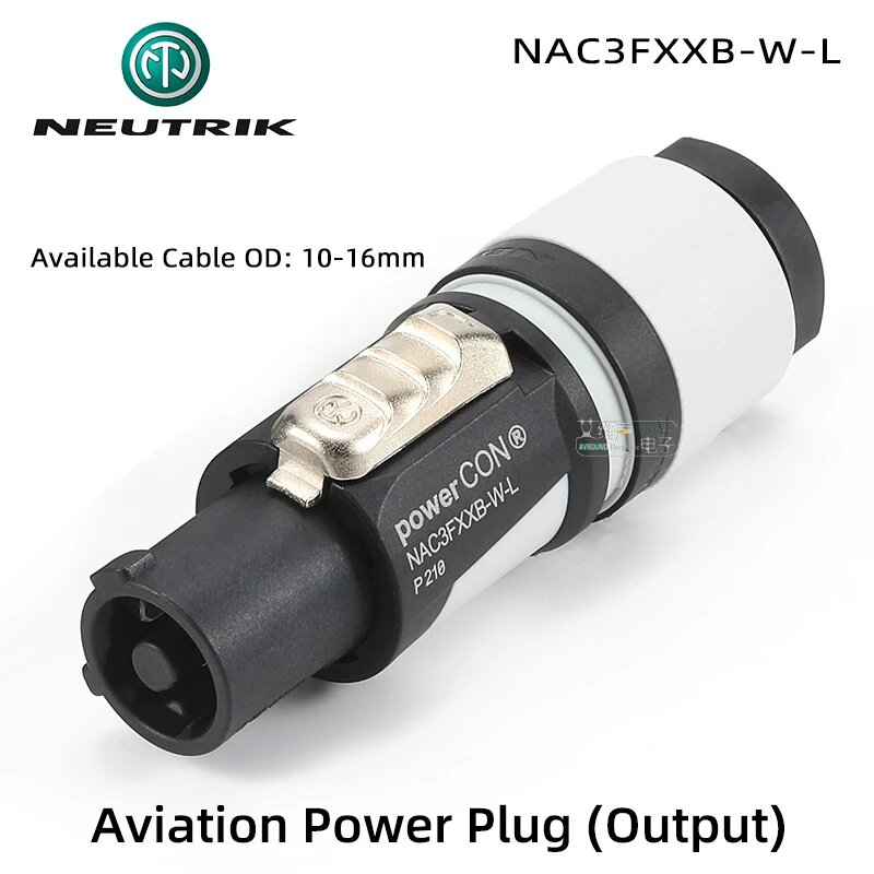 NEUTRIK PowerCON Aviation Power Plug NAC3FXXB-W-L