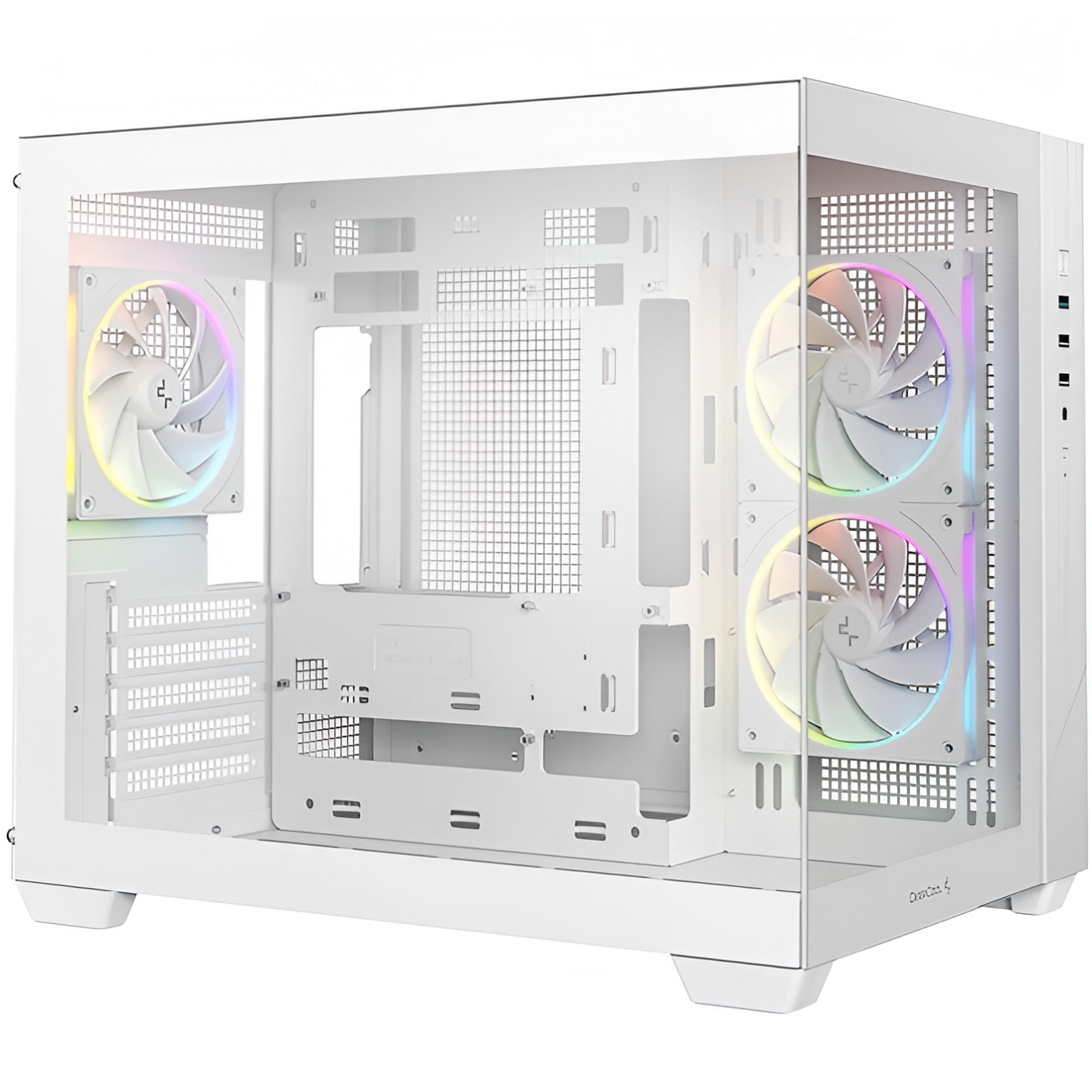 Корпус Mini-Tower DeepCool CG330 3F WH ARGB, Micro-ATX, белый (R-CG330-WHNGM3-G)
