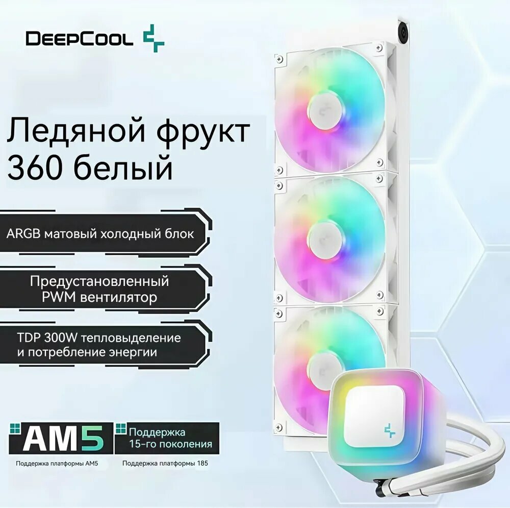 Вентилятор GP-Z-LE360-WH-V2, белый, перламутровый