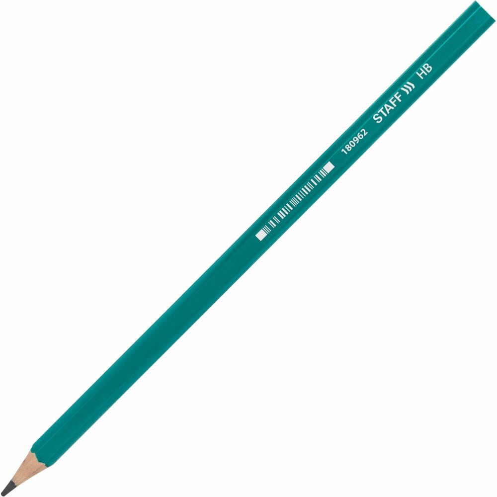 Карандаш чернографитный STAFF EVERYDAY BLP-963, 1 шт, НВ, пластиковый, зеленый корпус 180962