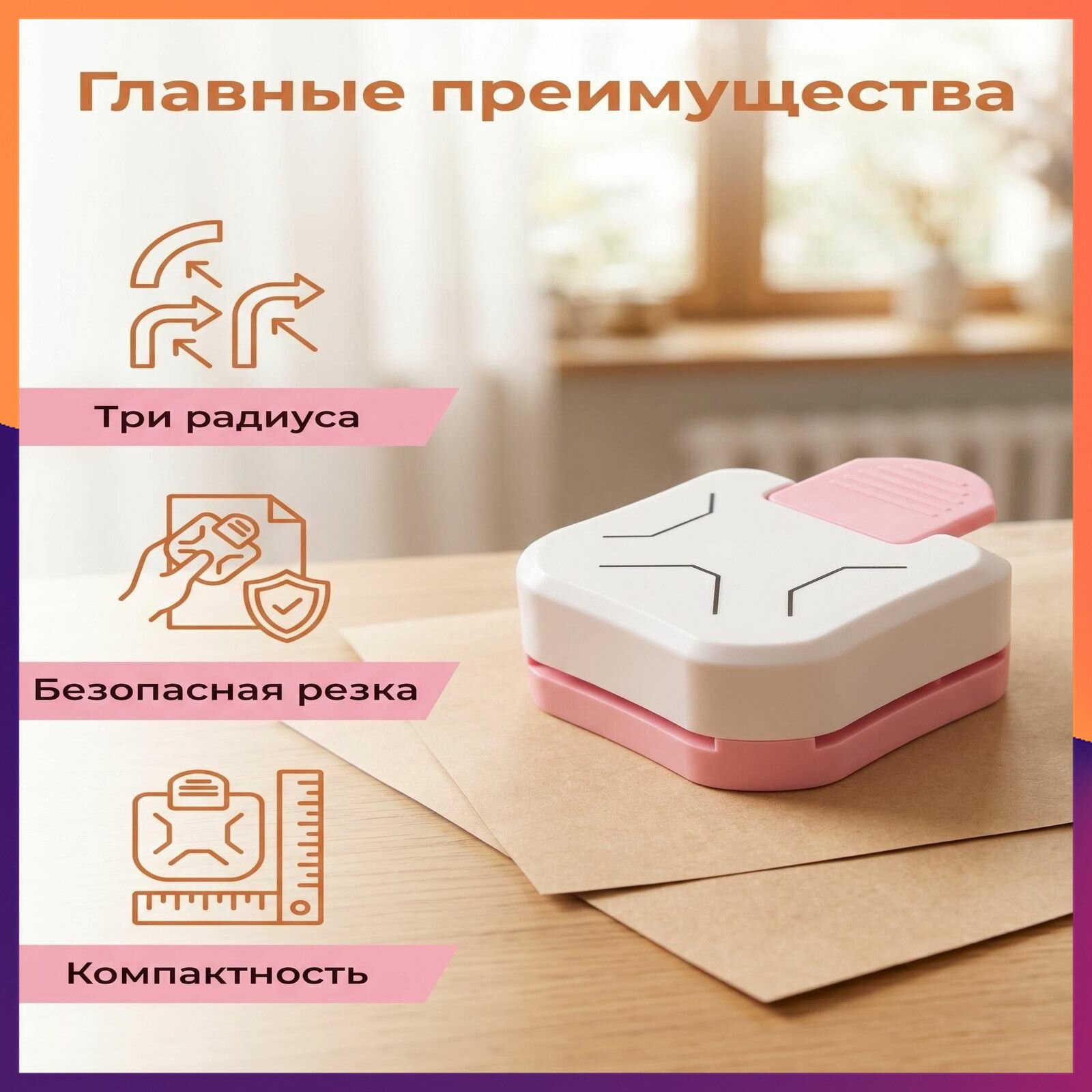 Обрезчик (скруглитель) углов, триммер для бумаги, R4/R7/R10, для визитных карточек, поздравительных открыток, фотографий
