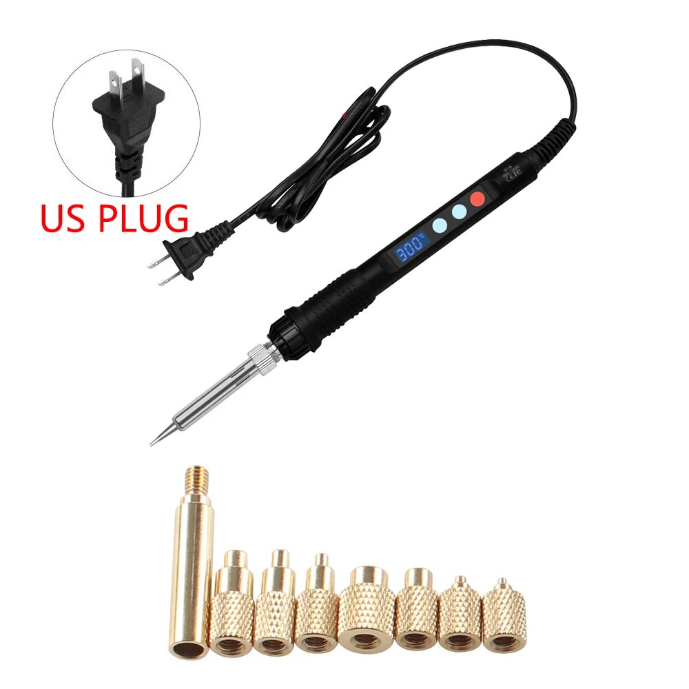 Нагревательный пресс-инструмент для вставки M2-M8 Черный, US PLUG SET 2