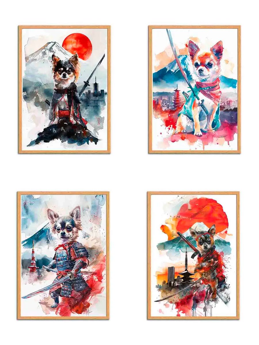 Чихуахуа Самурай, 4 Плаката, 30x21см