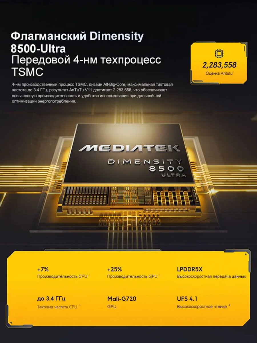 Смартфон POCO X8 Pro 8/256 ГБ черное, 6.59" 1.5K AMOLED 120 Гц, Dimensity 8500 Ultra, батарея 6500 мАч, 100W, NFC, IP68 — фото 1