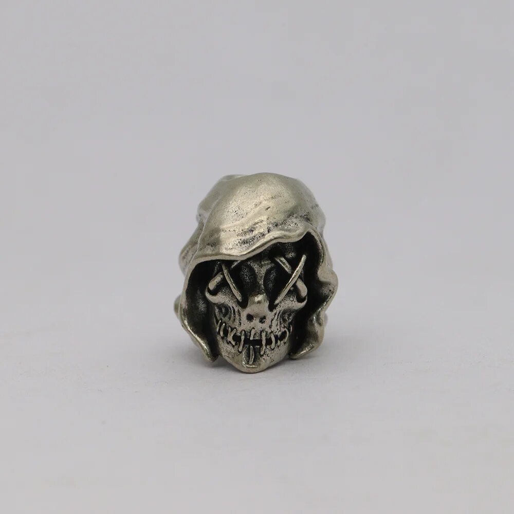 Бусина "Голова хакера" из латуни, Antique Silvery