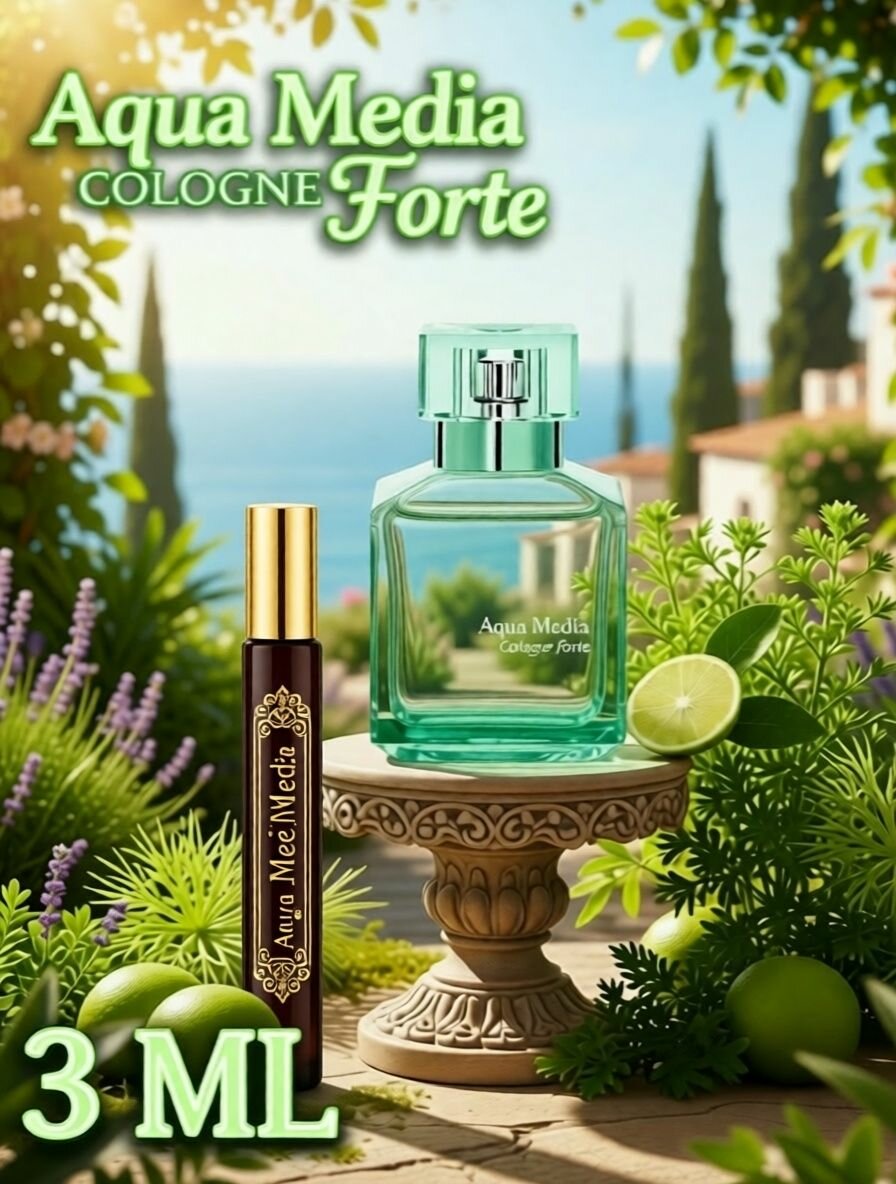 Aqua Media Cologne Forte (Аква Медиа Кологне Форте) (Кологен Форте), пробник, парфюмерное масло, унисекс, роллер 3 мл, (Швейцария)