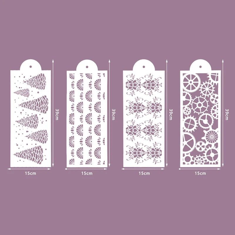 Пластиковый трафарет для торта FAIS DU 4pcs Set F