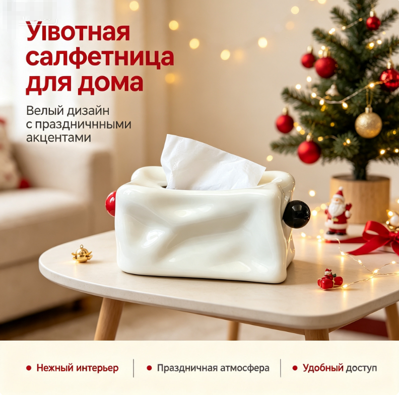 Керамическая подставка для салфеток, декоративная органайзер для бумажных полотенец, стильный аксессуар для гостиной,