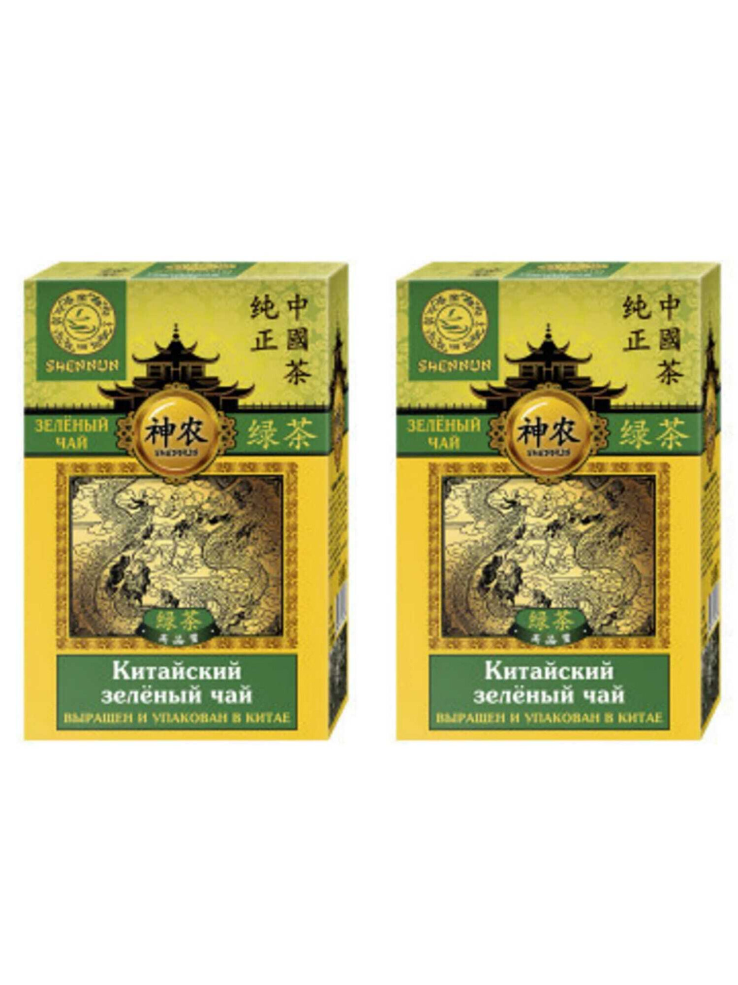 Чай зеленый Shennun крупнолистовой 100 г, 2 шт
