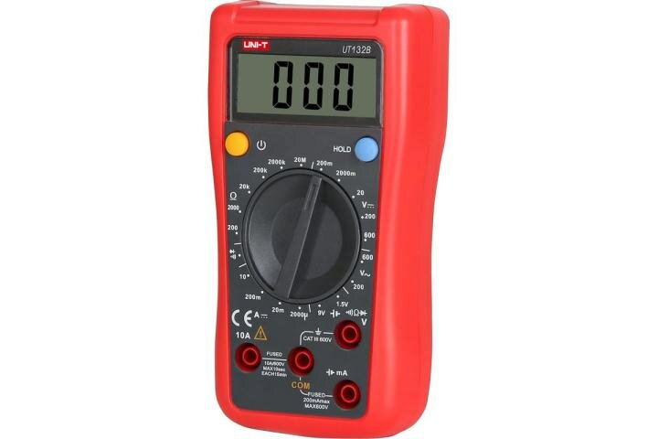 Цифровой мультиметр UNI-T UT132B Напряжение постоянного/переменного тока (600 В); постоянный ток (10А); Сопротивление ( — фото 1