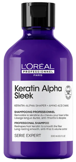Loreal Keratin Alpha Sleek - Шампунь для выпрямления волос 300 мл