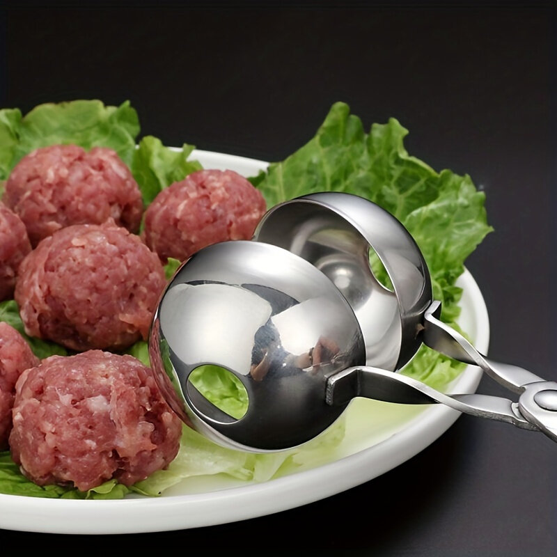Усиленная форма-пресс для мясных шариков из нержавеющей стали, ручная, антипригарная, с одинаковыми ячейками и легким извлечением, для домашней кухни и ресторанов.