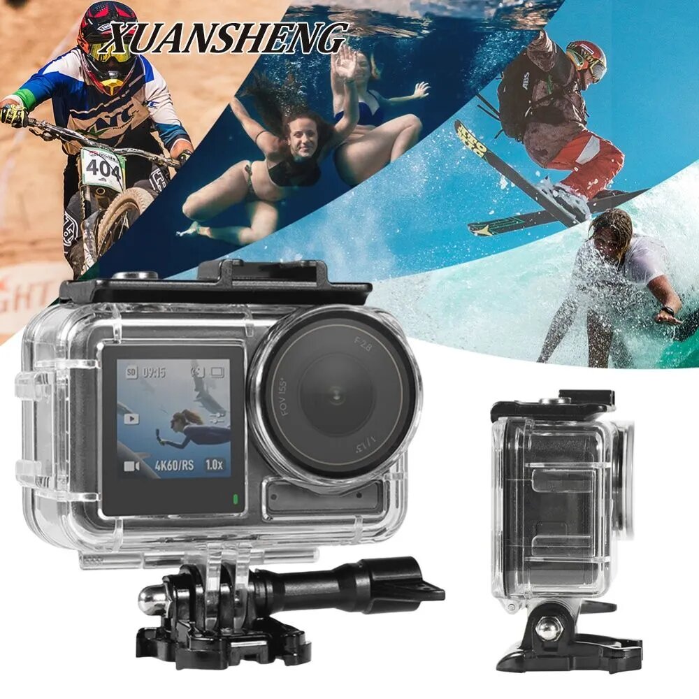 Водонепроницаемый корпус для экшн-камер DJI Osmo Action 5 Pro, 4 и 3, глубина до 60 метров