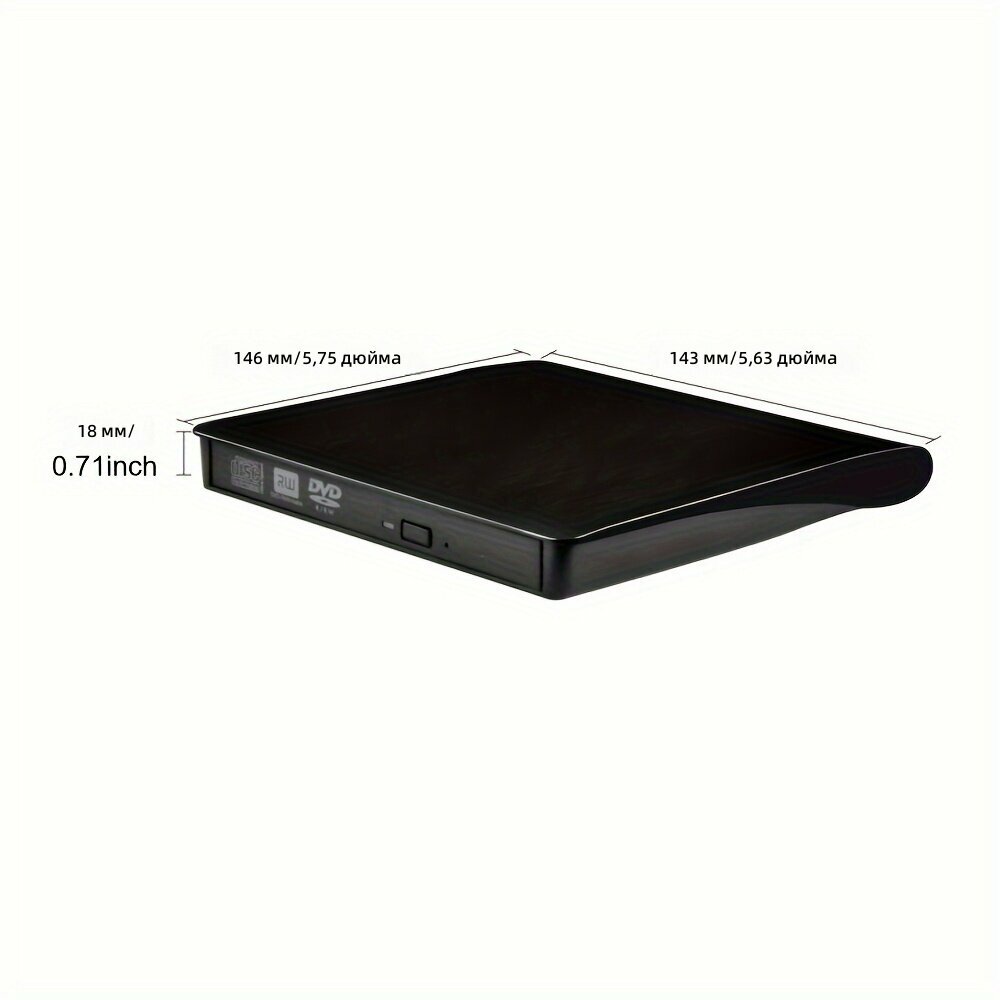 Внешний оптический привод USB 3.0 + Type-C, портативный DVD-рекордер и плеер для CD/VCD/DVD, запись и чтение CD-RW/DVD-RW, для ноутбука и ПК, Windows/Linux/Mac