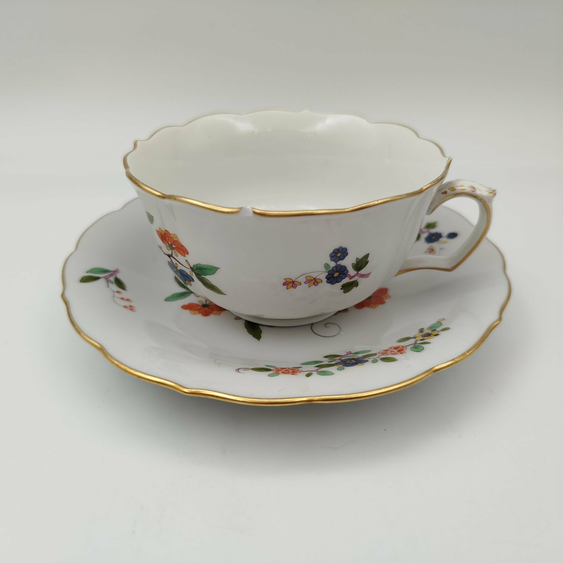 Пара чайная "Butterfly" (Бабочка), Meissen (Мейсенский фарфор), фарфор, роспись, золочение