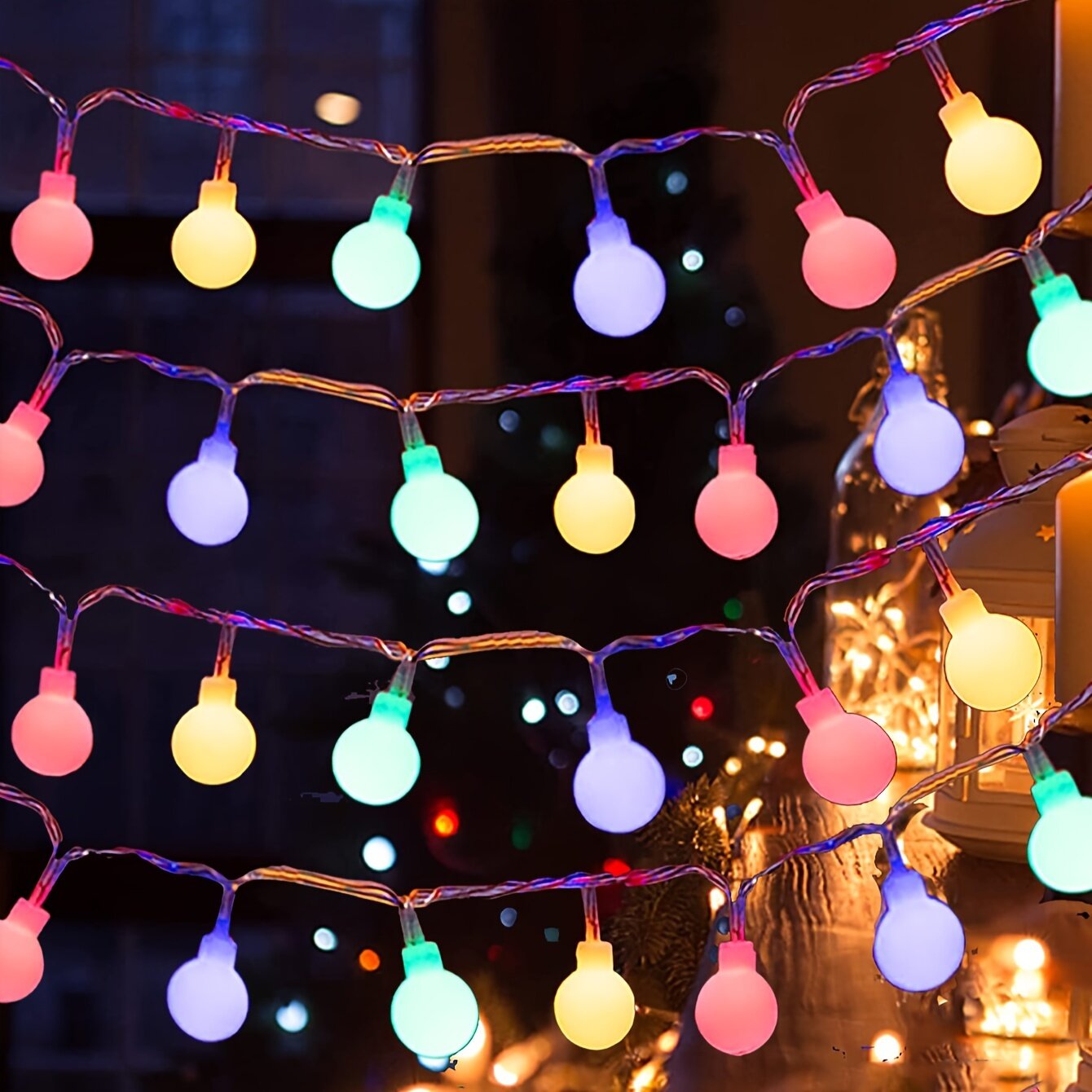 Разноцветная светодиодная шаровая гирлянда, USB, 8 режимов, 30 LED, 4,5 м, для декора комнаты, стены, спальни, свадьбы и вечеринки