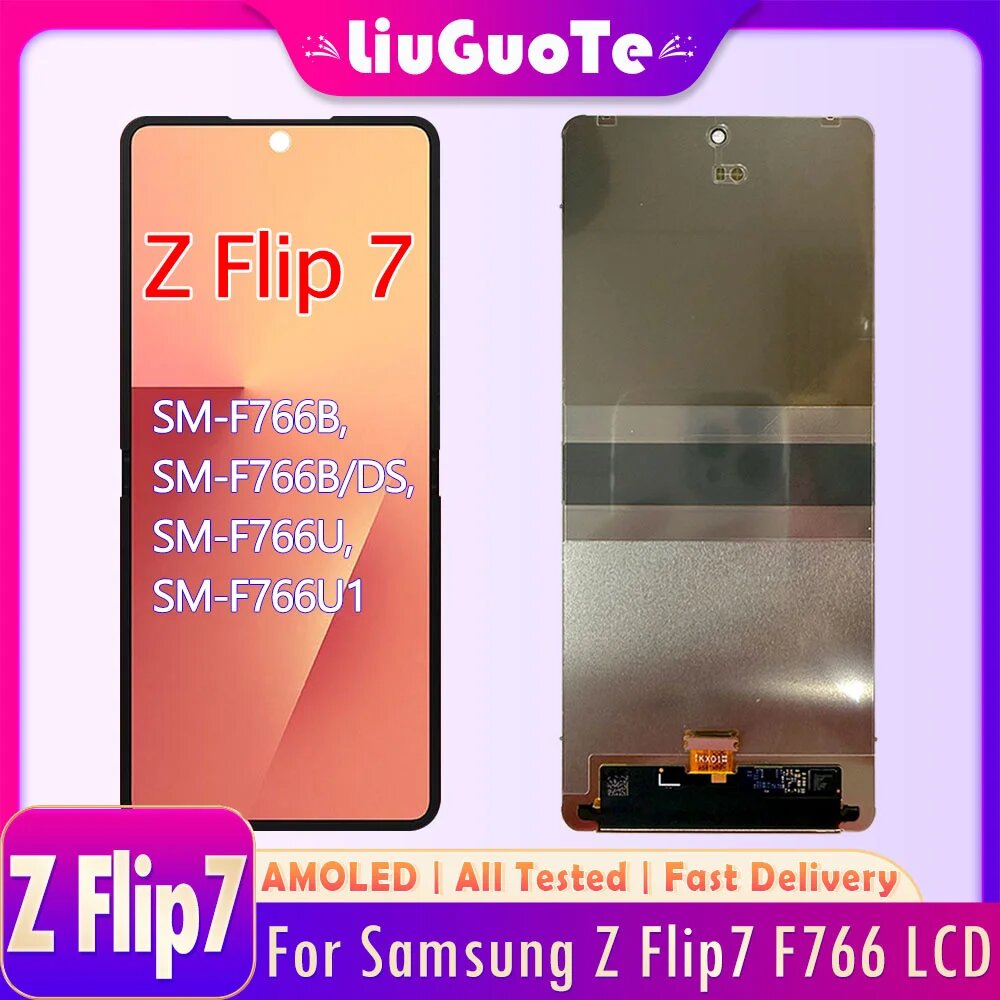 6,9-дюймовый AMOLED ЖК-дисплей для Samsung Z Flip7 5G, ЖК-дисплей SM-F766B SM-F766U, сенсорный экран в сборе, Z Flip 76, замена ЖК-дисплея