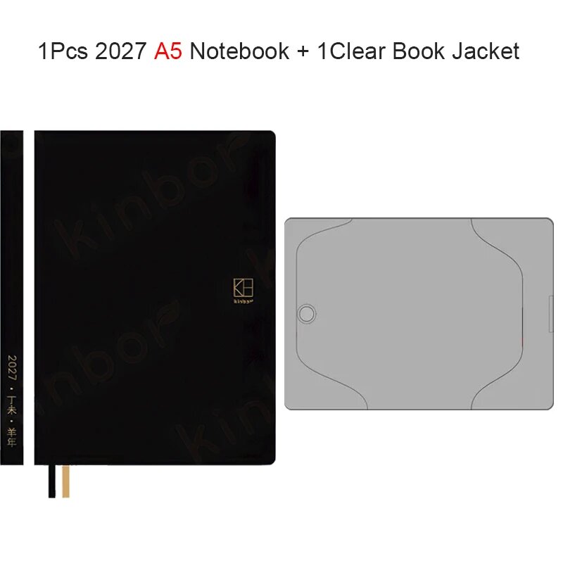 Ежедневник Kinbor 2027 Efficiency Agenda Sheep A5/A6 A5 Black With Cover