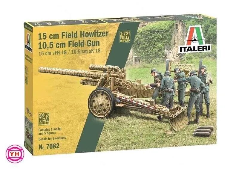 Сборная модель 7082ИТ Пушка 15 cm Field Howitzer / 10 5 cm Field Gun Масштаб 1/72
