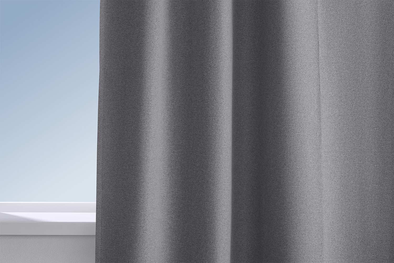 Штора ESTUDI BLANCO Mist, 180х275 см, блэкаут/рогожка, универсальная лента, серый