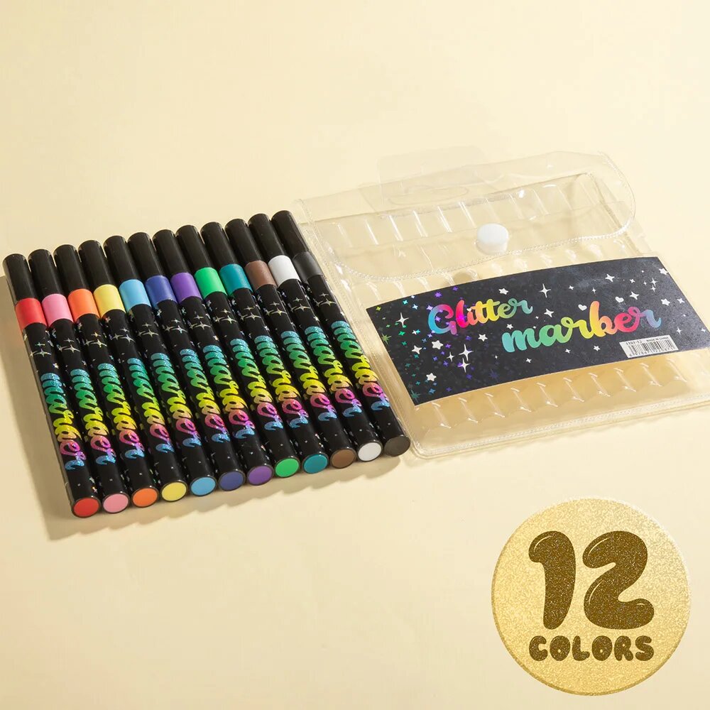Маркеры Glitter 12 цветов