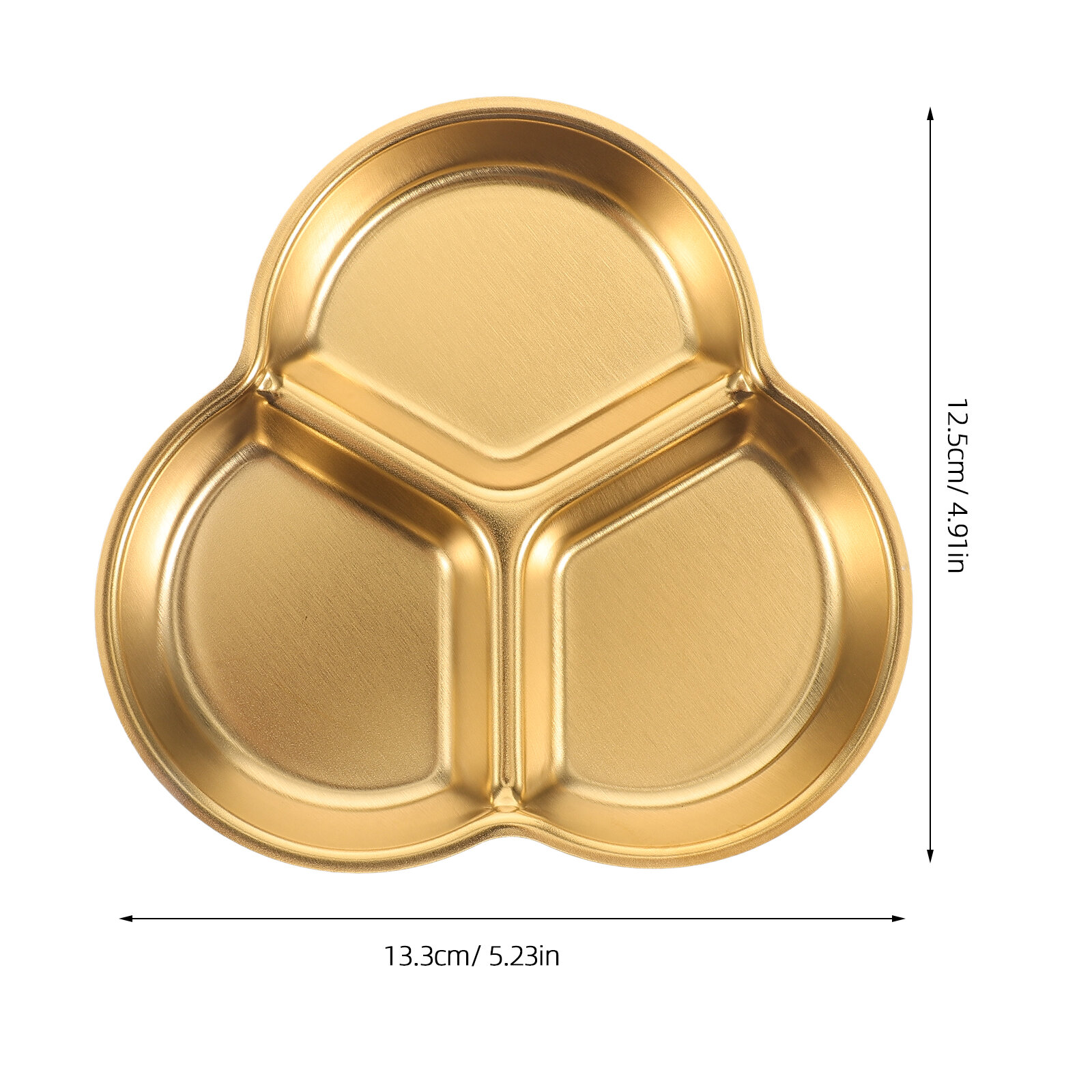 Блюдо Для Соусов Из Нержавеющей Стали С Разделителями 13.30X12.50X2.00Cm Золотистый