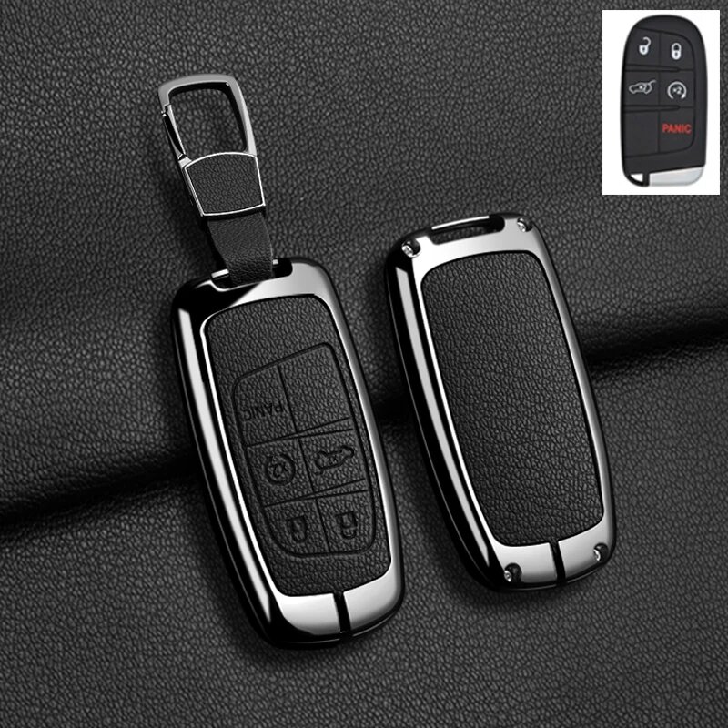 Автомобильный чехол для ключей из цинкового сплава для Jeep Grand Cherokee WK2 KL B 1-1 Black