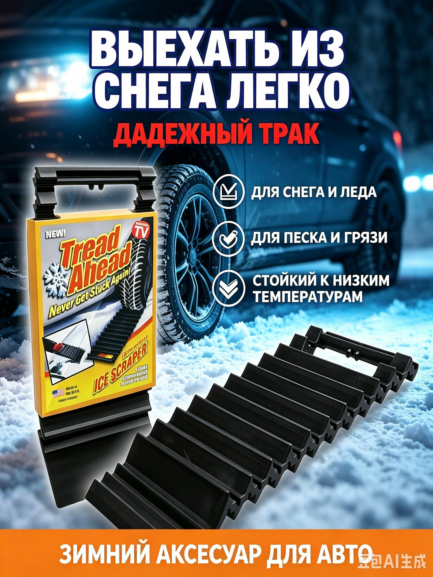 Лента антипробуксовочная, длина 32.5 см, 1 шт.
