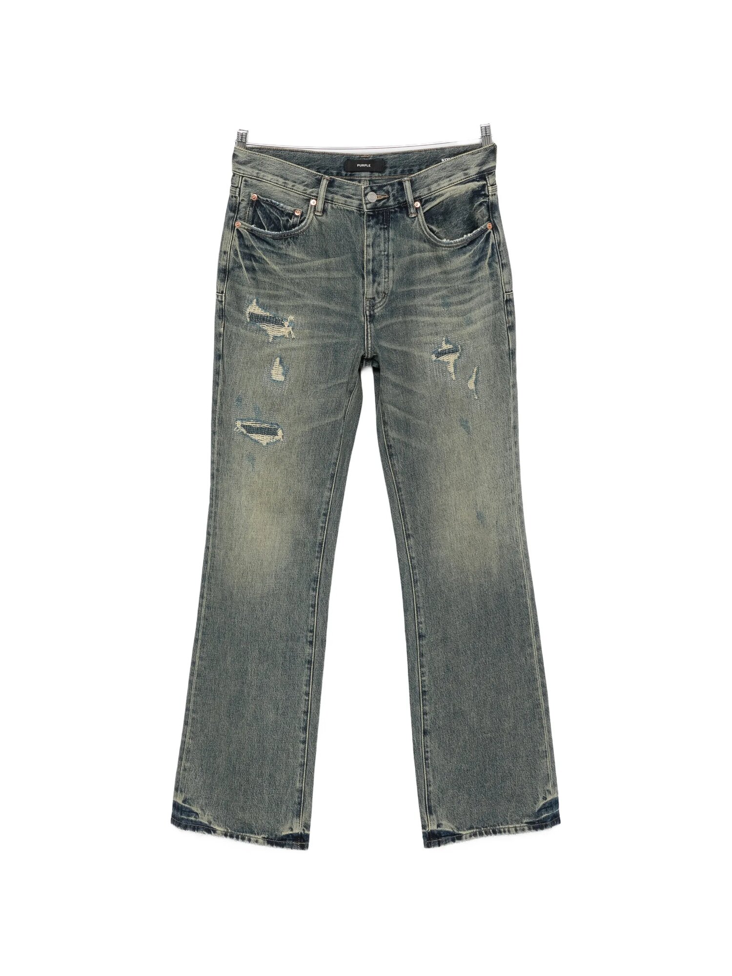 Джинсы Distressed paisley-patch bootcut jeans 