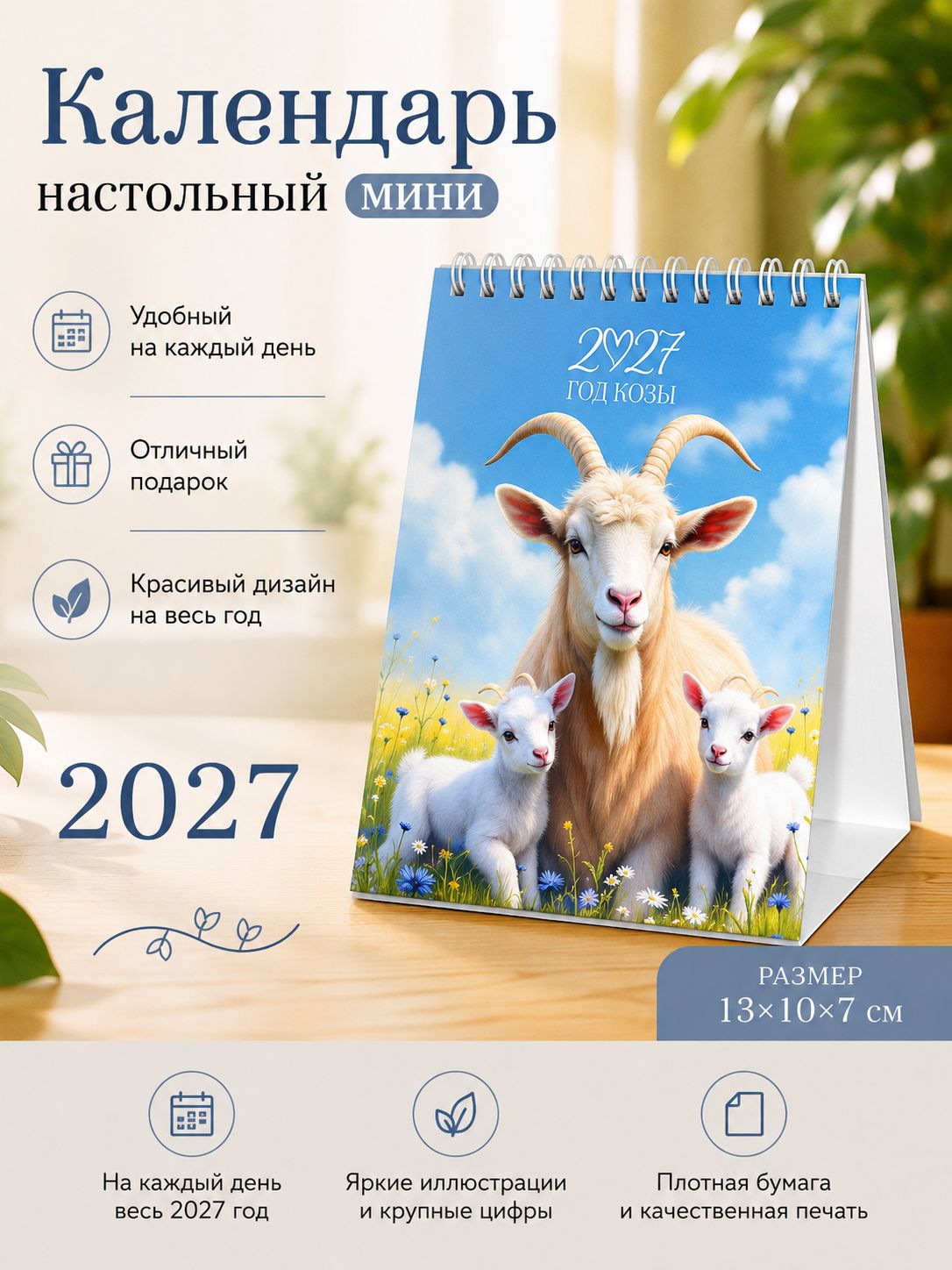 Календарь-домик мини настольный перекидной 2027