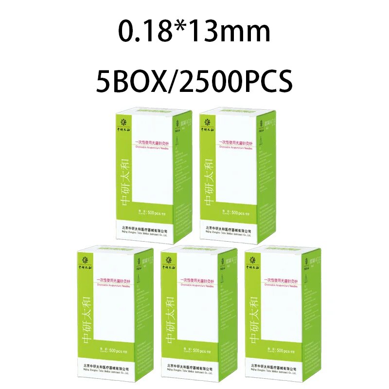Одноразовые иглы для акупунктуры ZHONGYAN 0.18x13mm, 5 Boxes