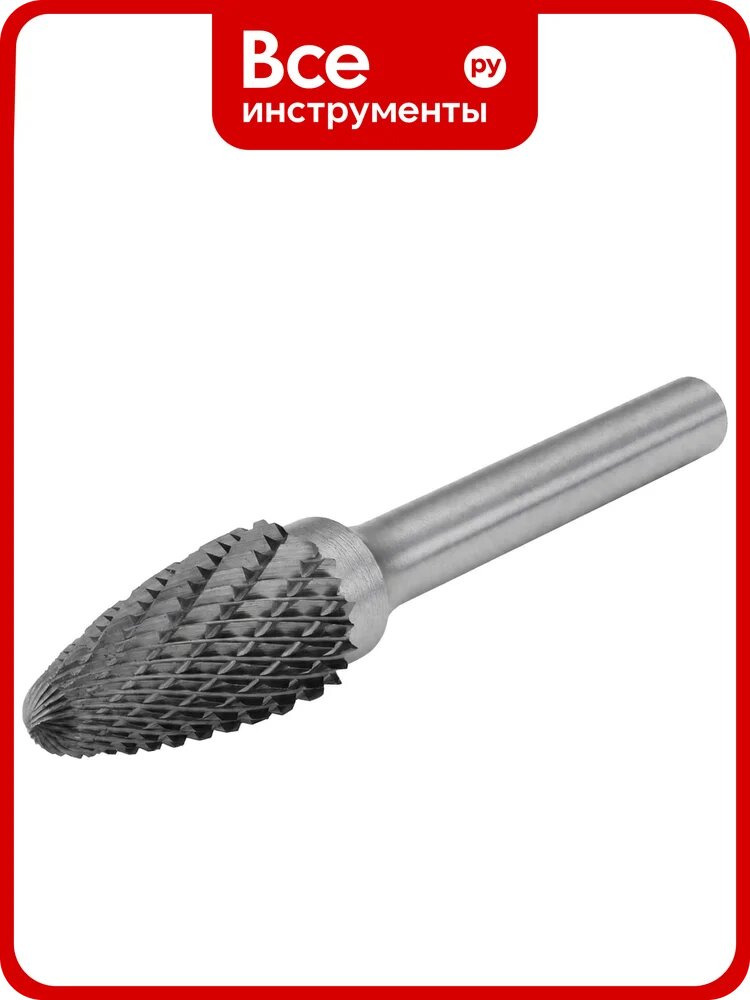 Борфреза твердосплавная тип F Diamond Industrial 12 х 25 мм S=6 мм параболическая DIDBFF1225