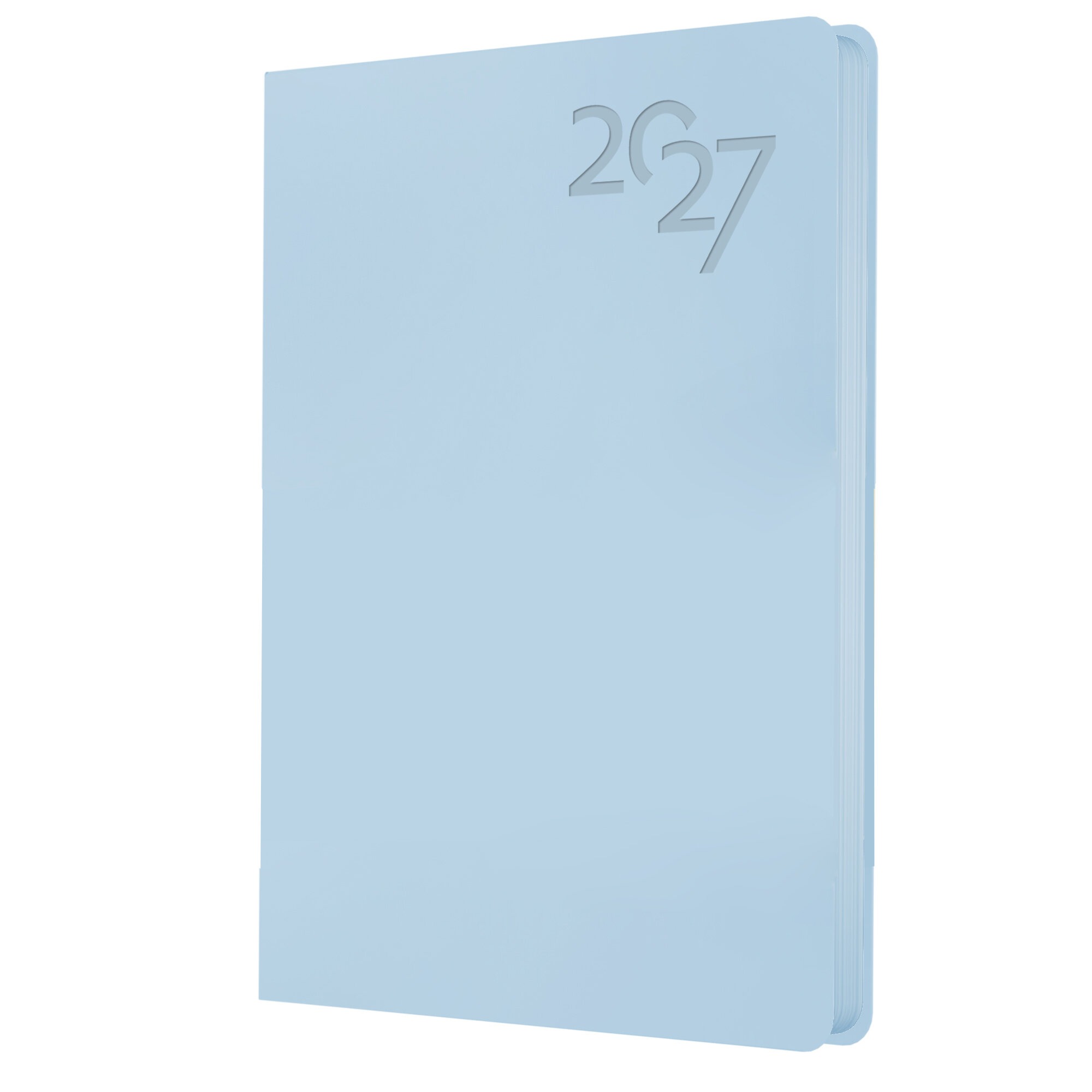 Ежедневник дат. 2027г. А6 176л "Soft Touch" голубая матча, иск. кожа, интегр. переплет, тонир. блок, скругл. углы, ляссе, инд. уп